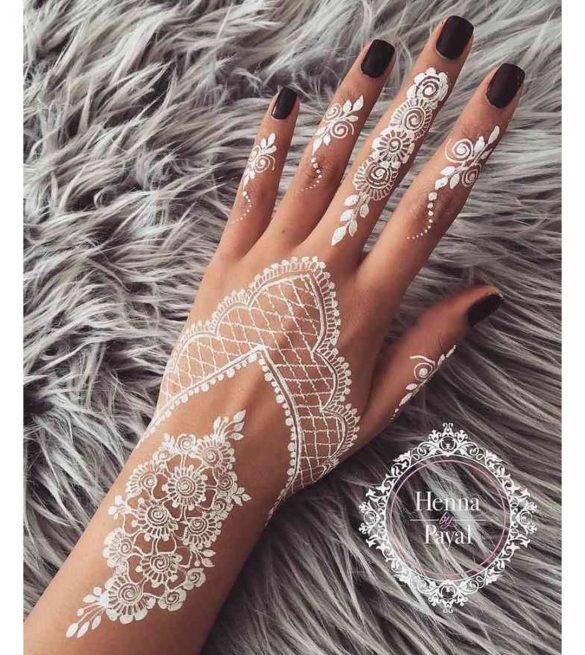 24 Stunning White Mehendi Designs That Cannot Be Missed | WedMePlz